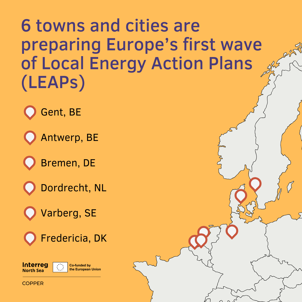 Where are the COPPER pilots? - Pilot Map COPPER | Interreg North Sea